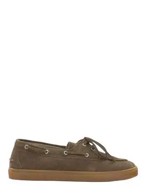 COPENHAGEN  Suede Lace-up Boat Shoes - Brown