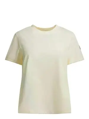Moncler Logo-patch Scalloped-trim T-shirt - Neutrals