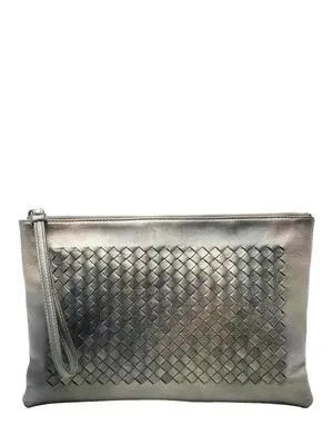 Bottega Veneta 2012-2026 Nappa Intrecciato Wristlet Clutch Bag - Brown
