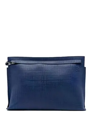 Loewe Leather Anagram T Clutch Bag - Blue