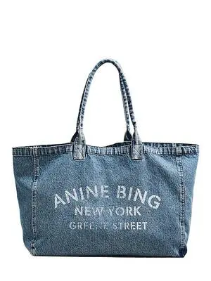 ANINE BING Leo Denim Tote Bag - Shadow Blue