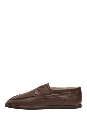 Auralee Leather Deck Shoes - Brown