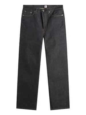 Edwin Regular Straight Jeans Kaihara Dark Pure Indigo Rainbow Selvage Denim - Unwashed Blue