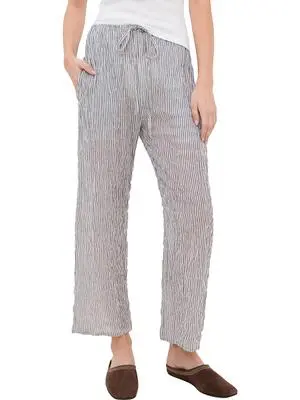 LE BOP Arden Stripe Pants - Charcoal/white