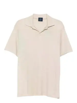 Paul & Shark X-soft Fine-knit Open-collar T-shirt - Neutrals
