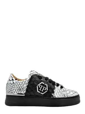 Philipp Plein Lace-up Leather Sneakers - Grey
