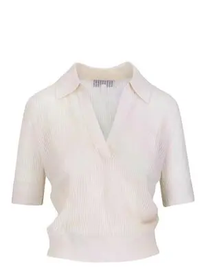 TWP Cashmere Polo Top - Neutrals