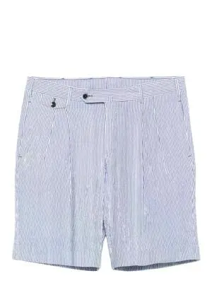 PT TORINO Striped Seersucker Shorts - Blue