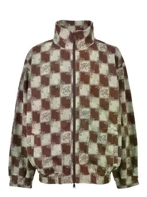 BREATH Block-check Pile Jacket - Brown