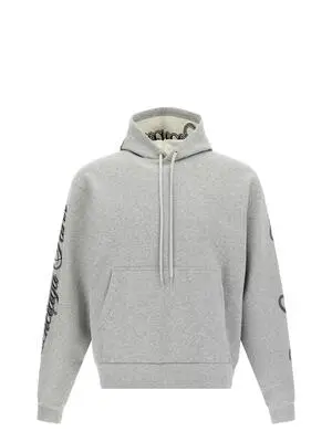Balenciaga Embroidered Cotton Hoodie - Grey