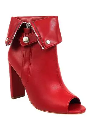 Frederick's Of Hollywood Yani Folded Ankle Boots - Red