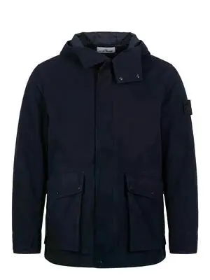 Stone Island Hooded Pocket Coat - Blue