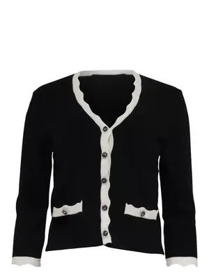 MAJE Scalloped Trim Cardigan
