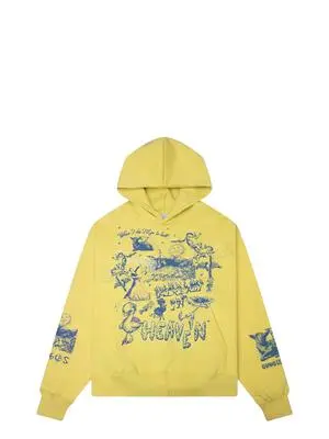 JUNGLES JUNGLES Graphic-print Rhinestone-embellished Hoodie - Yellow