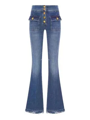 Seafarer Button-front Flared Jeans - Blue