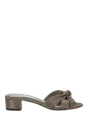AQUAZZURA Knot-detail Laminated Mules - Grey