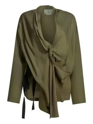 SA SU PHI Draped Belted Wrap Jacket - Green