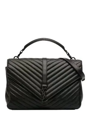 Saint Laurent Large College Satchel Bag - Black
