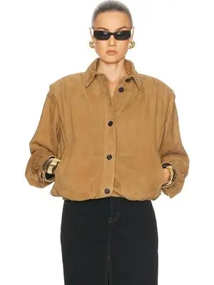 Saint Laurent Suede Jacket - Tabac