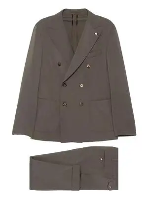 LUIGI BIANCHI MANTOVA Double-breasted Buttoned Suit - Green