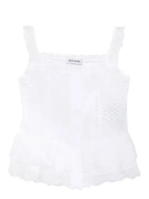 Dice Kayek Ruffled Peplum Top - White