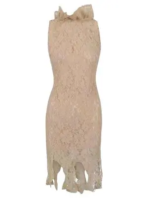 Giuseppe Di Morabito Lace Overlay Ruffled Dress - Neutrals