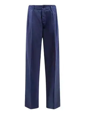 Aspesi Pleated Straight-leg Trousers - Blue