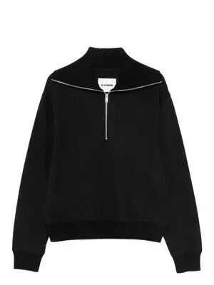 JIL SANDER Zip-collar Sweater - Black