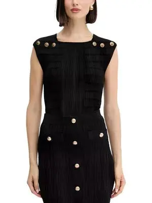 Guess Evangeline Ribbed Top - Black