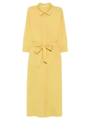 CIRCOLO 1901 Belted Button-down Midi Dress - Yellow
