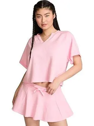 Pink Campus Terry™ Short-sleeve Crew Sweatshirt - Pink