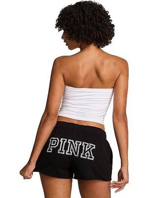 Pink Campus Fleece Shortie - Black