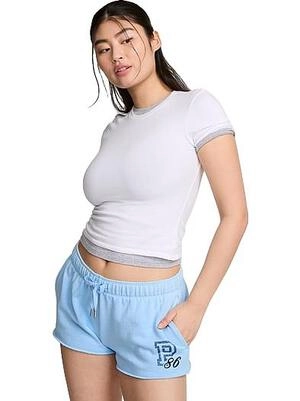 Pink Campus Fleece Shortie - Blue