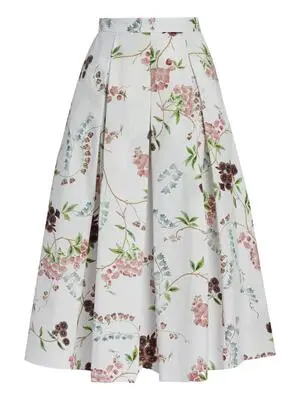 ERDEM Floral Print Midi Skirt