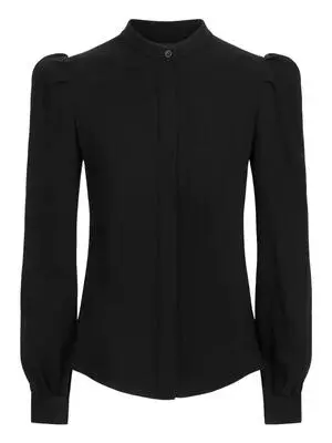 Oscar De La Renta Silk Georgette Blouse - Black