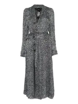 SAPIO Patterned Buttoned Coat - Black