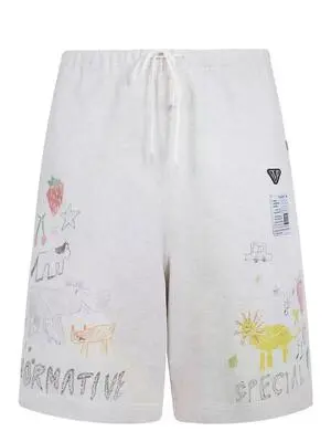 Mihara Yasuhiro Graphic-print Drawstring Shorts - White