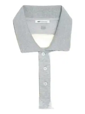 Ami Stripped Long-sleeved Polo Shirt - Grey