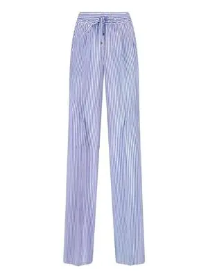 Kiton Striped Wide-leg Trousers - Blue