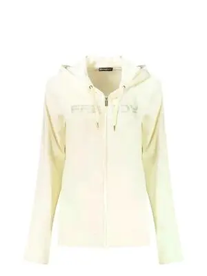 FREDDY Rhinestone Logo Zip-up Hoodie - Neutrals