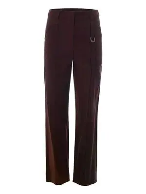 Patrizia Pepe Straight-leg Trousers With Belt - Brown
