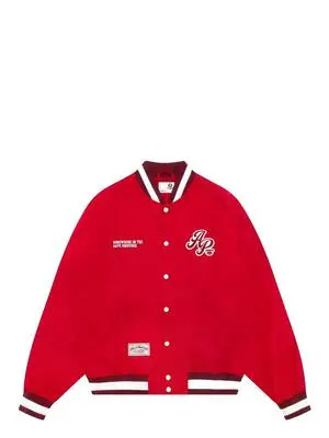 AAPE BY *A BATHING APE Embroidered Logo-patch Varsity Jacket - Red