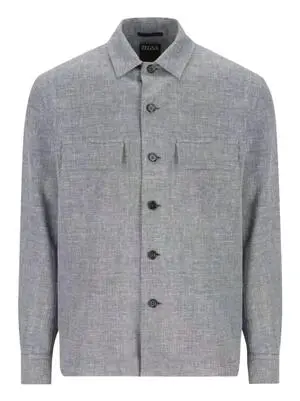 Zegna Button-up Flap-pocket Shirt - Grey