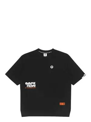 AAPE BY *A BATHING APE Moonface Logo-patch T-shirt - Black