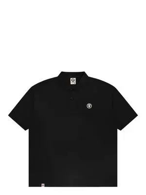 AAPE BY *A BATHING APE Moonface Logo-patch Polo Shirt - Black