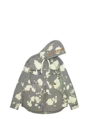 AAPE BY *A BATHING APE Splatter-print Hooded Shirt - Grey