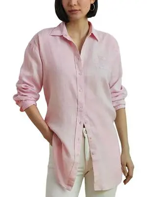 Ralph Lauren Embroidered-logo Long-sleeve Shirt - Pink