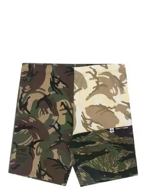 AAPE BY *A BATHING APE Moonface Camo-blocked Shorts - Green