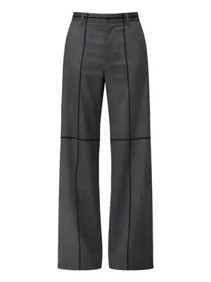 MAISON MARGIELA Contrast-piping Wide-leg Trousers - Grey