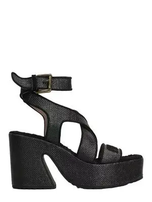 Mou Cross-strap Buckled Sandals - Black